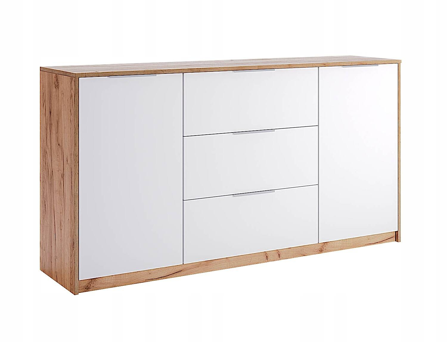 Asti AS-167-WB - Komoda 2D3S Dąb Craft Biały Połysk | Patiomeble - Meble białe, prowansalskie i ...